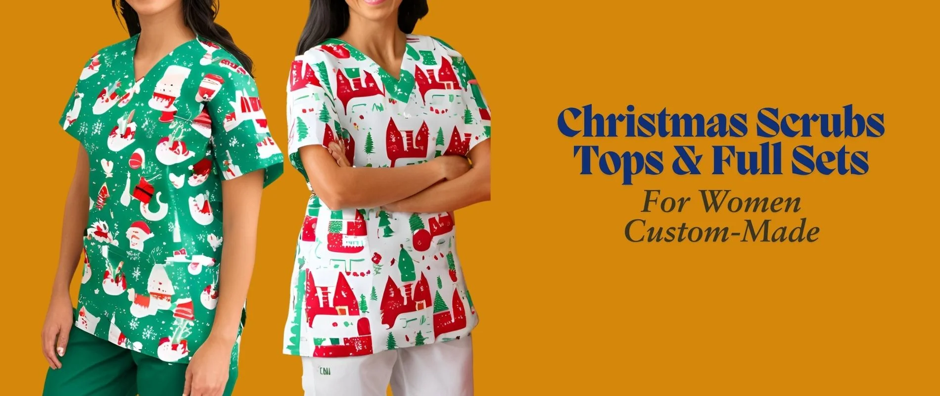 Christmas Scrub Tops For Women | Cheer The Festive in Style